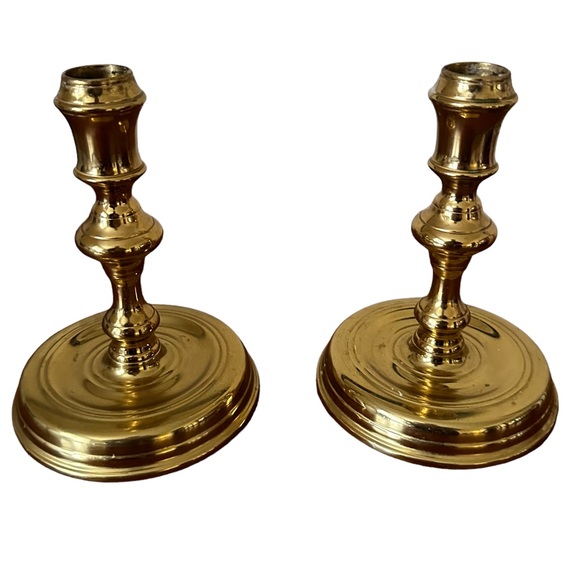 unbranded | Accents | Heavy Brass Taper Candlesticks Victorian Set Of 2 ...